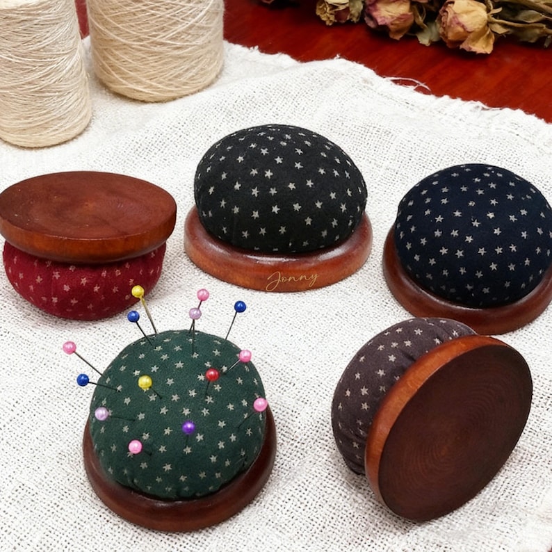 Personalized Pin Cushion With Wooden Base,custom Name Star Sewing Pin ...