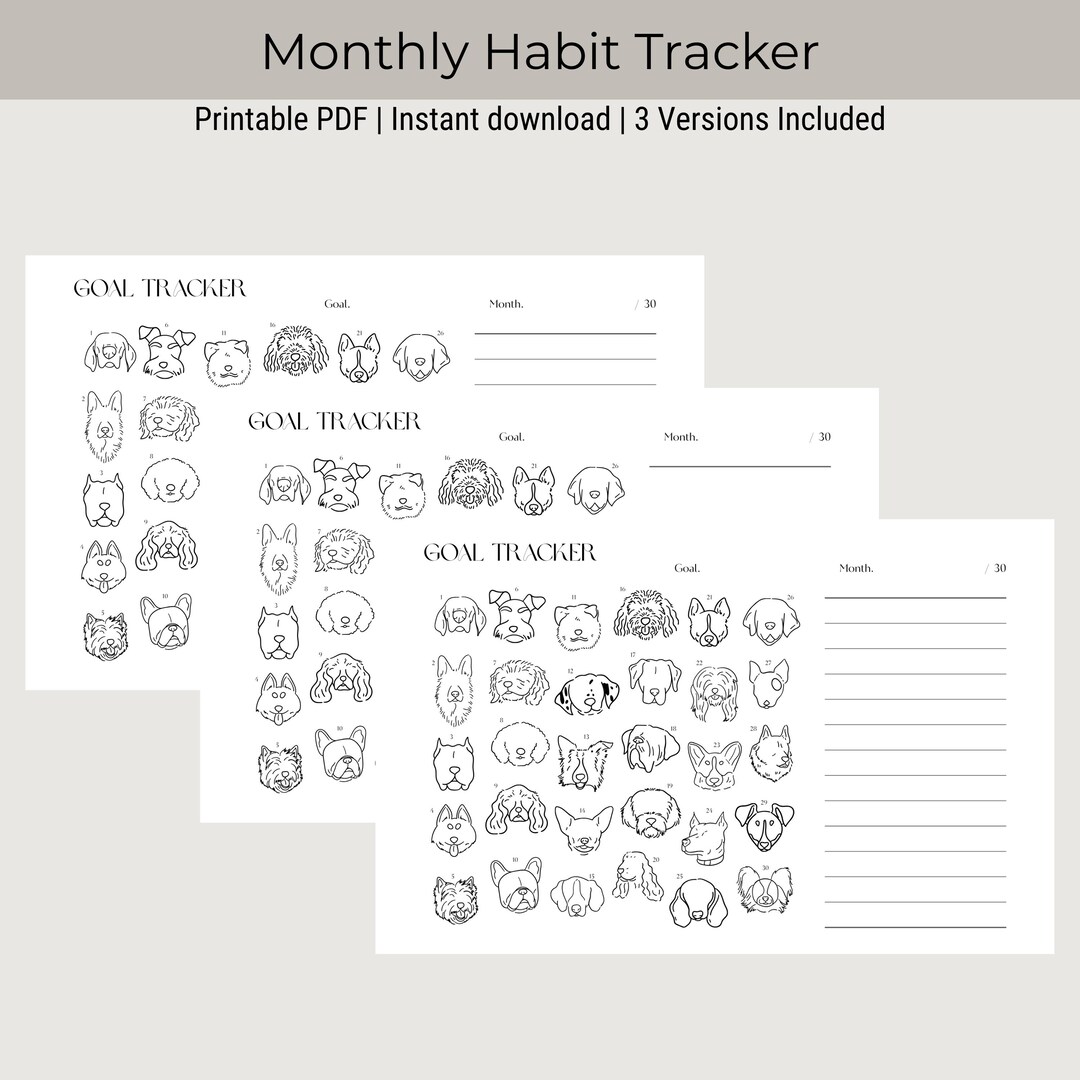 Coloring Habit Tracker Printable Monthly 30 Day Habit Challenge That ...