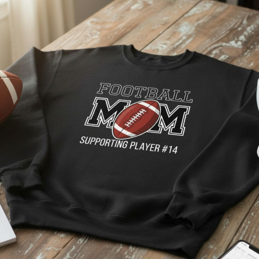 Customizable Football Moms Sweater in Black or White | Add Your Team ...