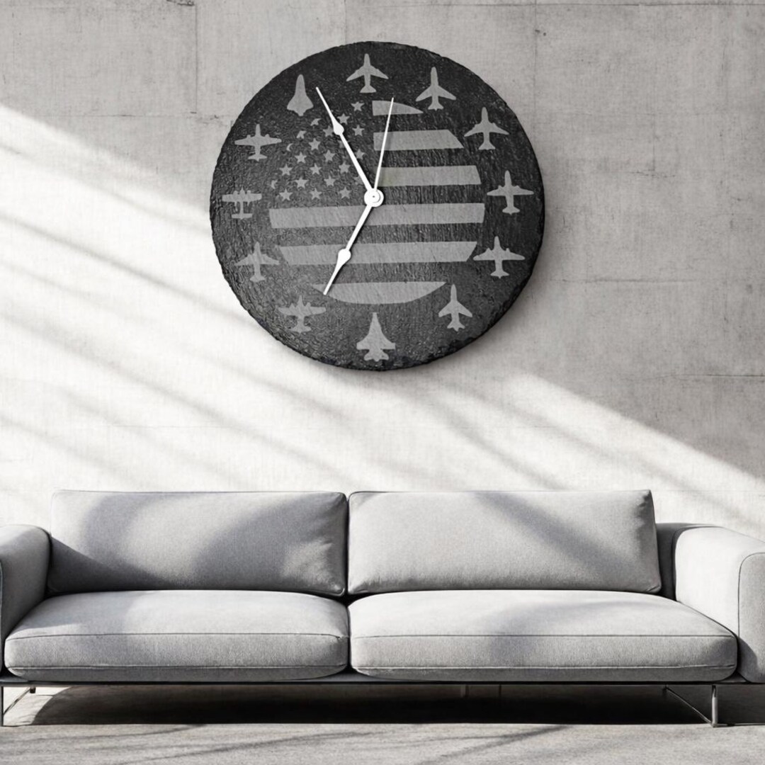 Personalized Aviation / Patriotic / Veterans Slate Clock – Choose Your ...