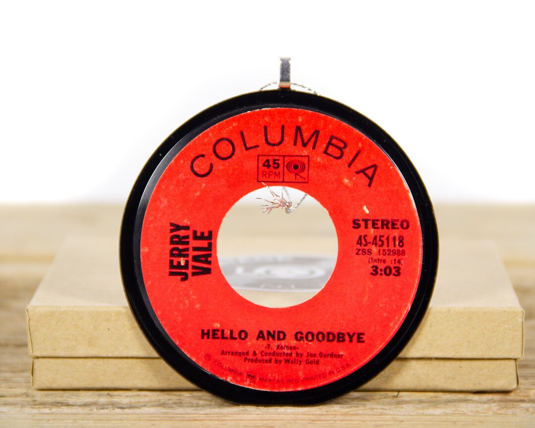 Vintage Jerry Vale "hello and Goodbye" Record Christmas Ornament From ...