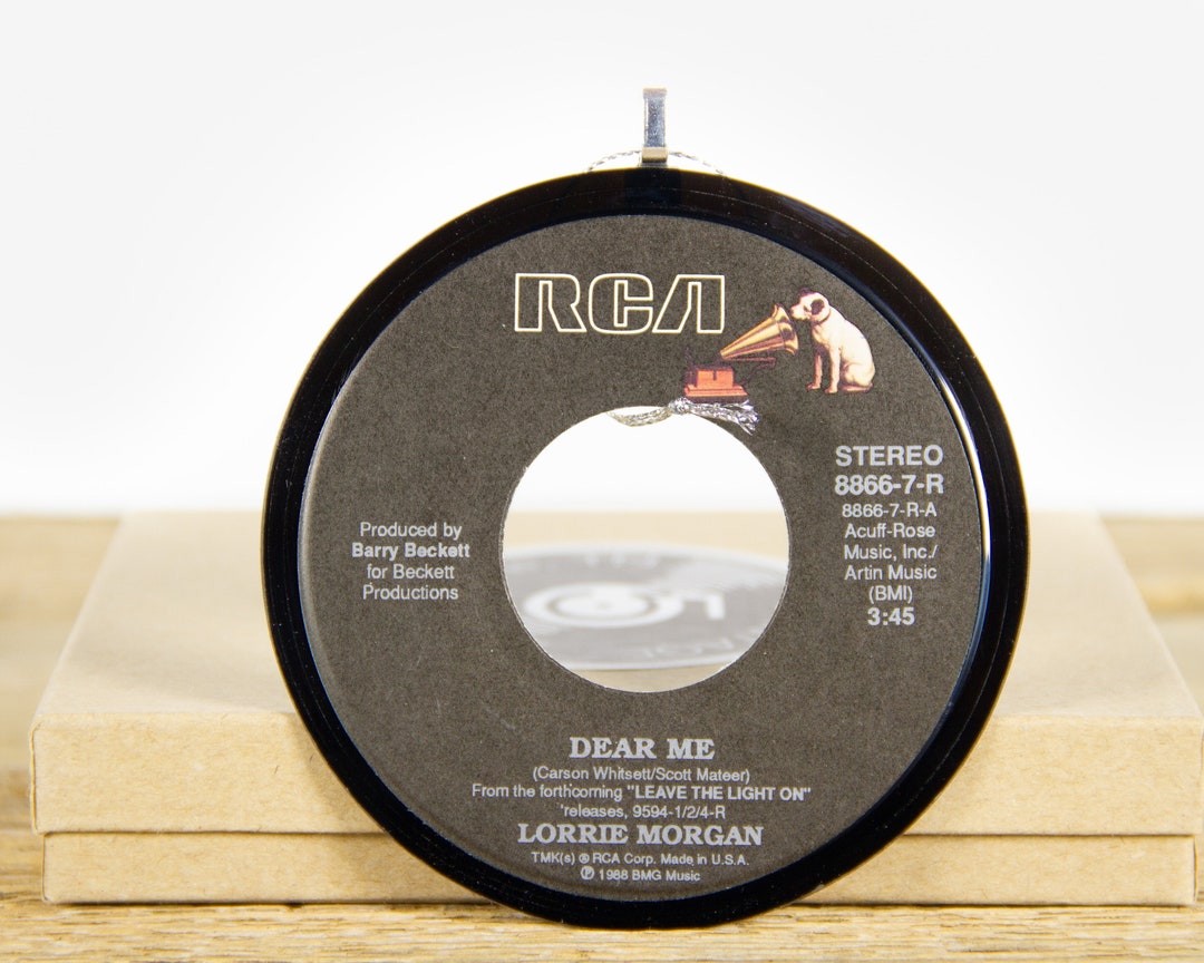 Vintage Lorrie Morgan Dear Me Vinyl Record Christmas Ornament From 1988 Folk Country Etsy