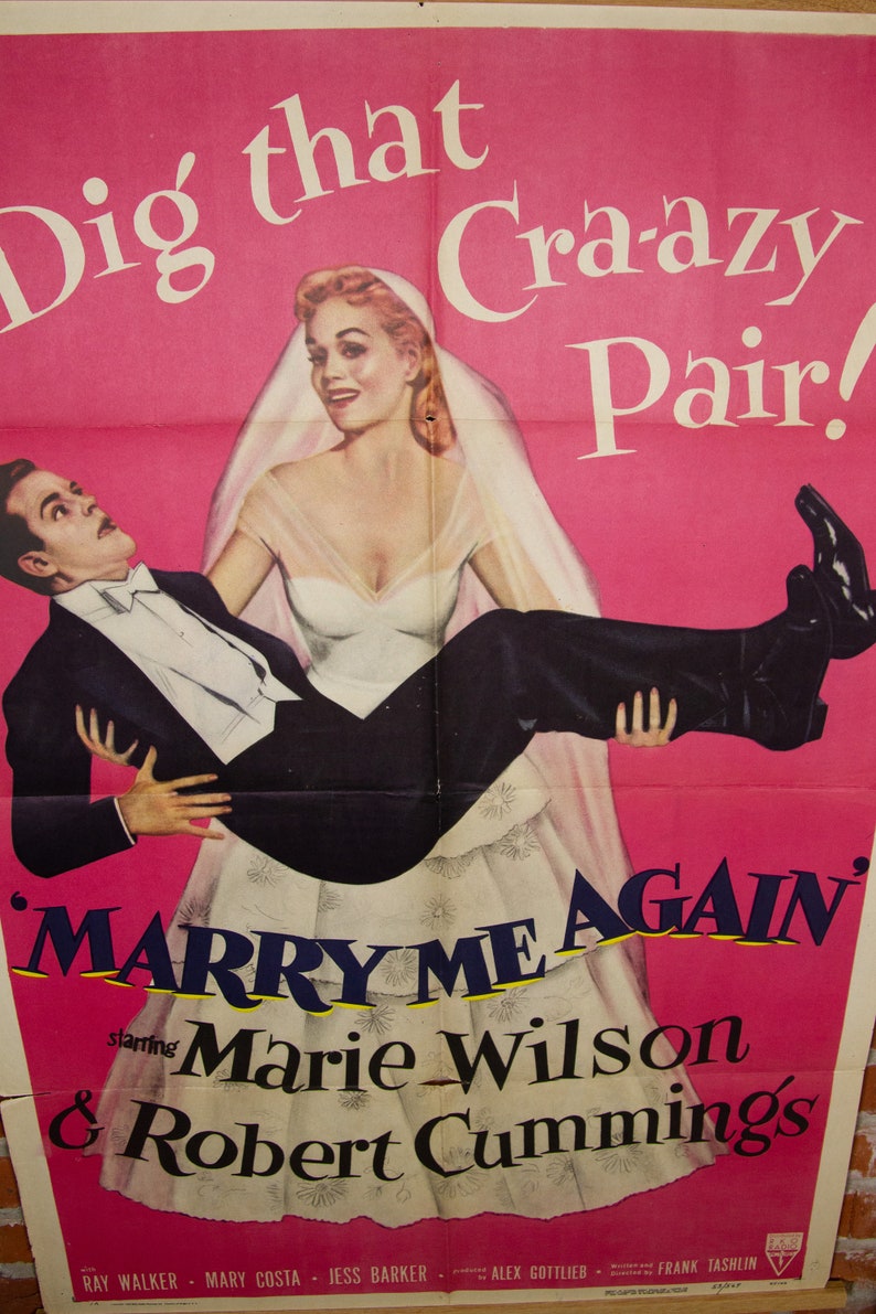 1953 Marry Me Again Movie Poster Original 1953 27 X - Etsy