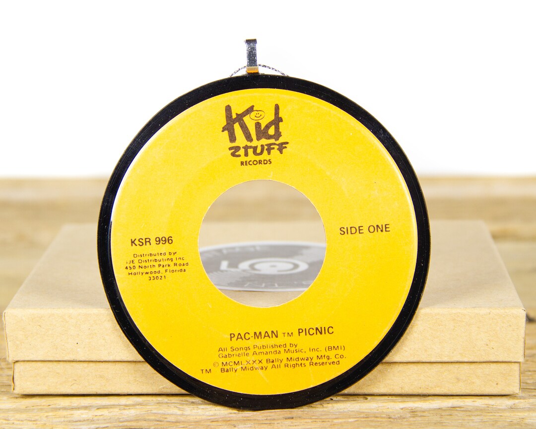Vintage Pac-man "picnic" Record Christmas Ornament From 1980 / Vintage ...