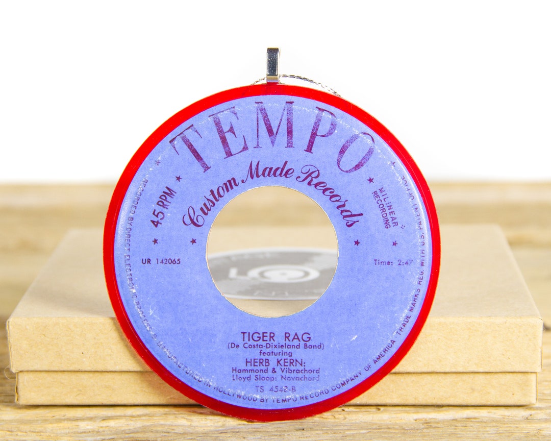 Vintage Herb Kern "tiger Rag" Vinyl Record Christmas Ornament From 1950 ...