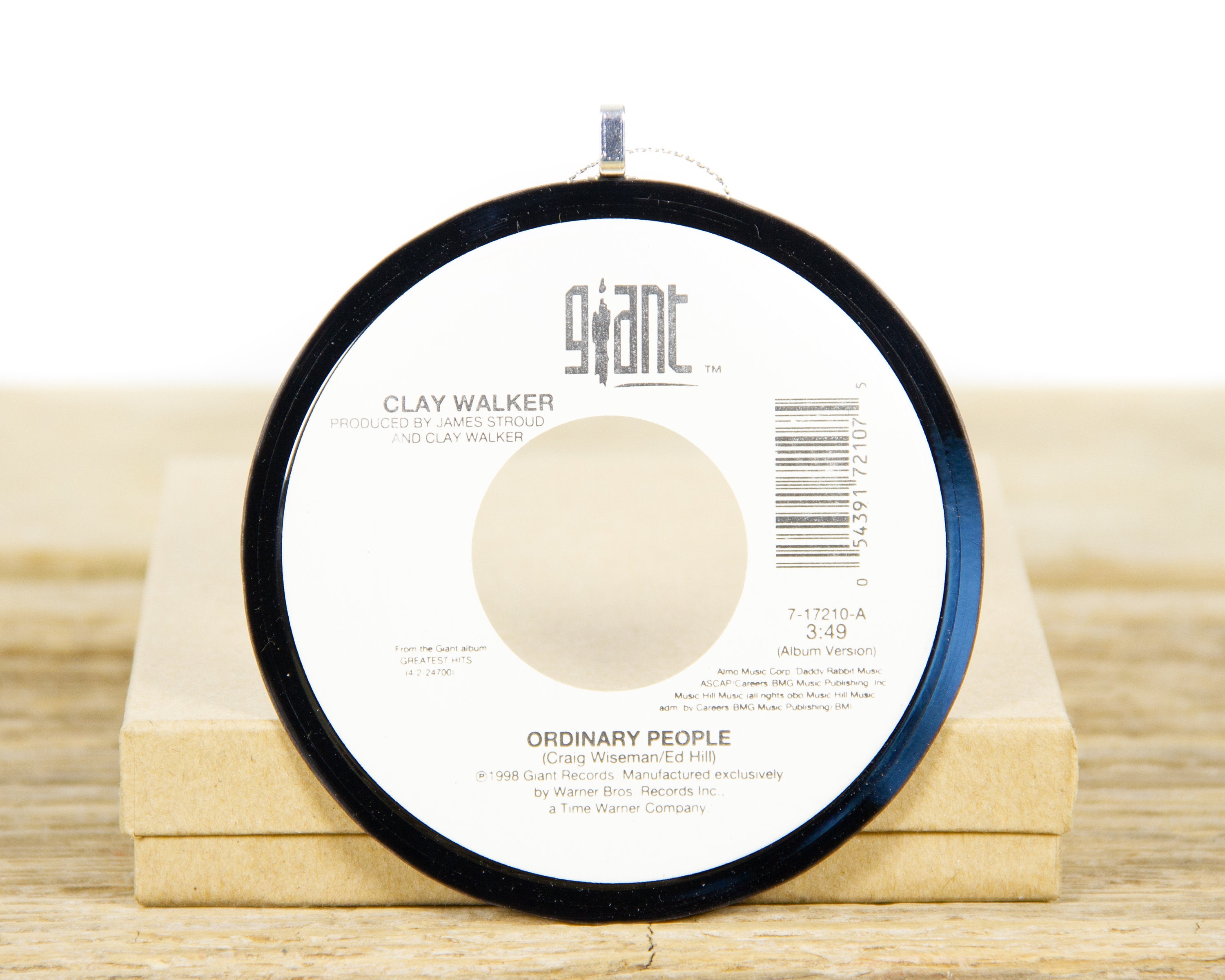 Vintage Clay Walker Ordinary People Record Christmas Ornament from 1998 ...