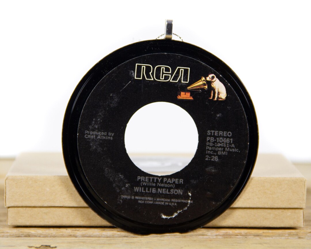 Vintage Willie Nelson "pretty Paper" Vinyl Record Christmas Ornament ...