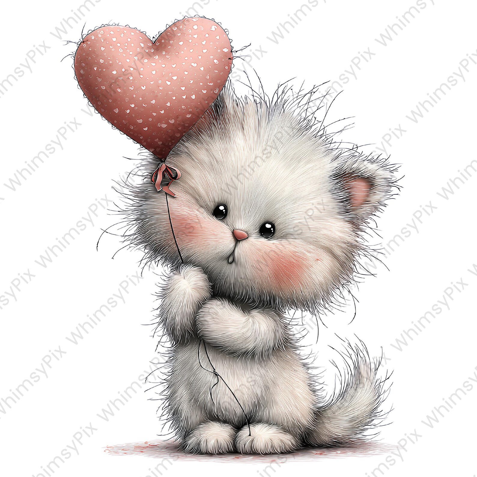 Valentine Animal Clipart | Heart Balloons PNG Bundle (digital Download ...