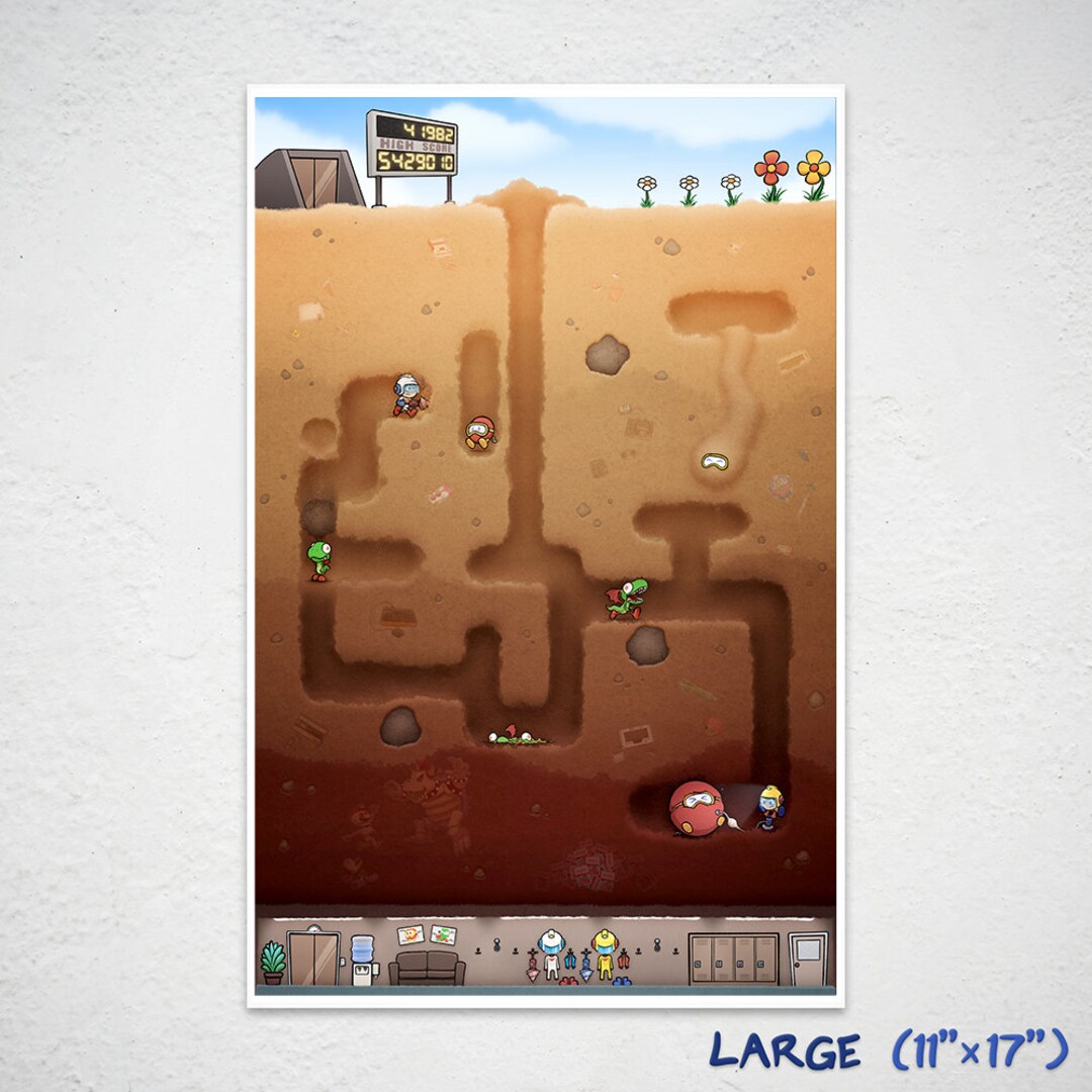 Dig Dug Reimagined Poster - Etsy