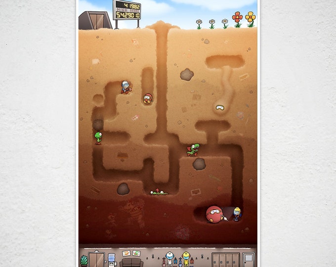 Dig Dug Reimagined Poster - Etsy