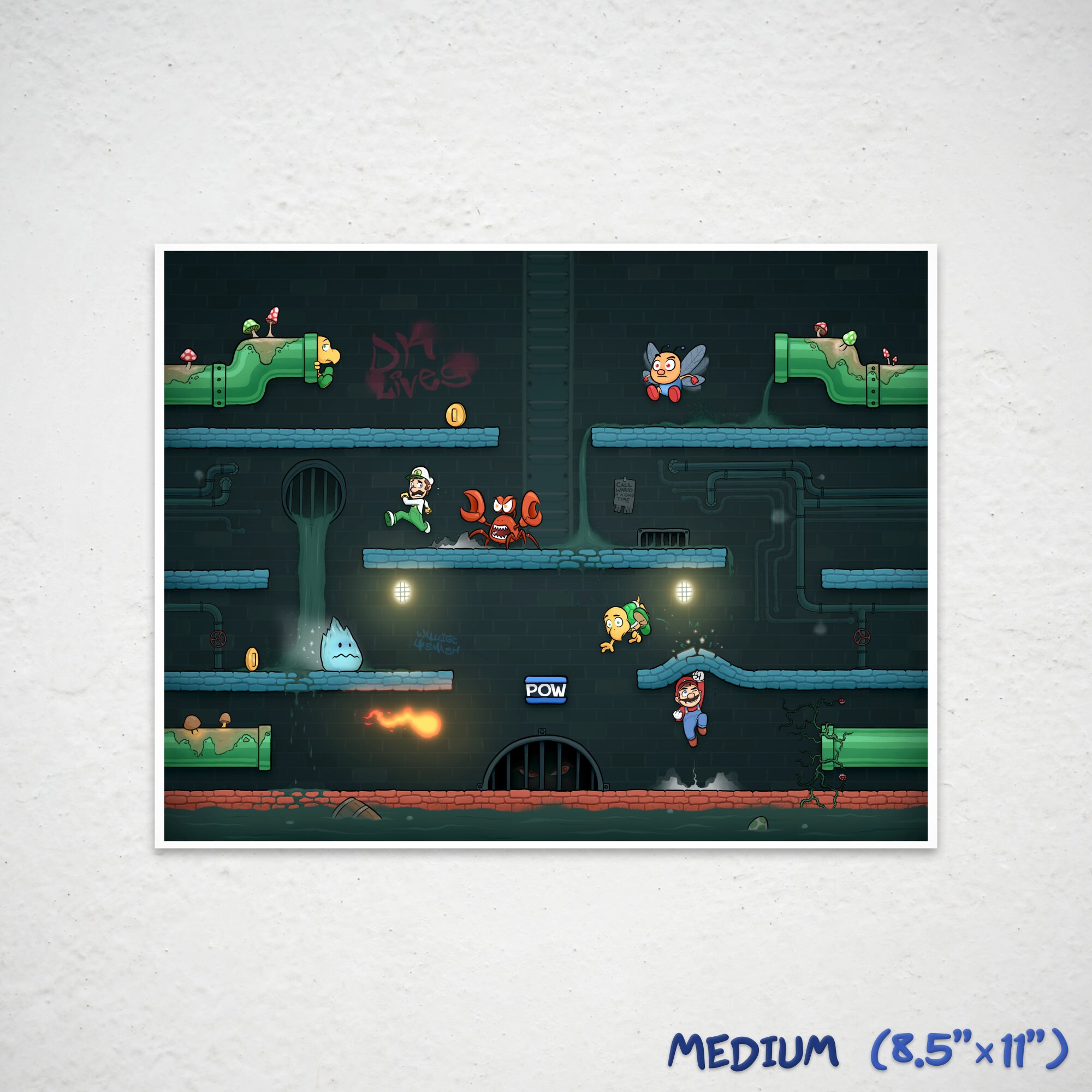 Classic Mario Bros. Reimagined Poster - Etsy