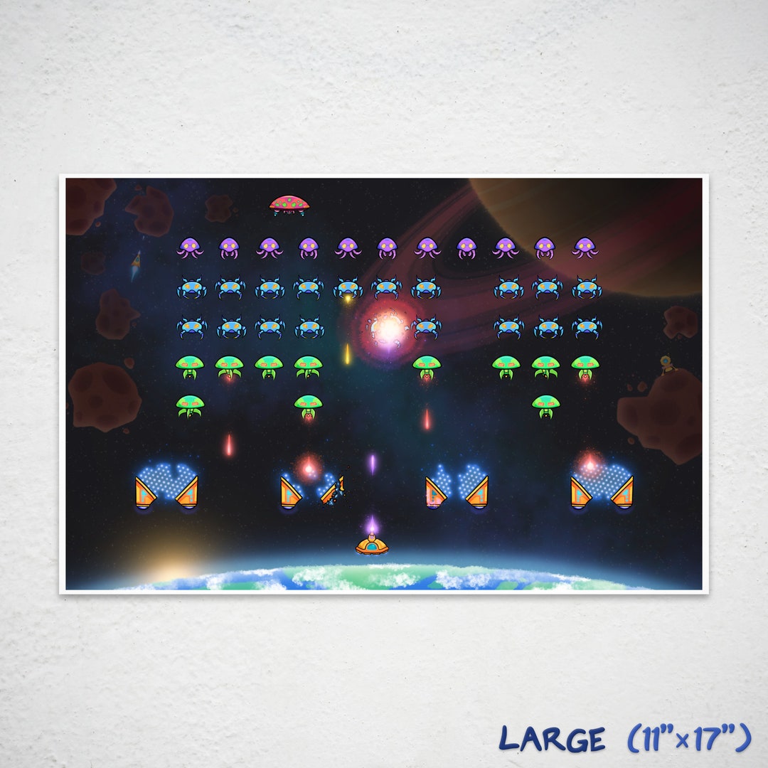 Space Invaders Reimagined Poster - Etsy