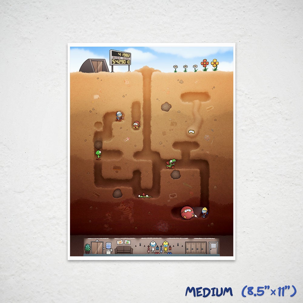 Dig Dug Reimagined Poster - Etsy