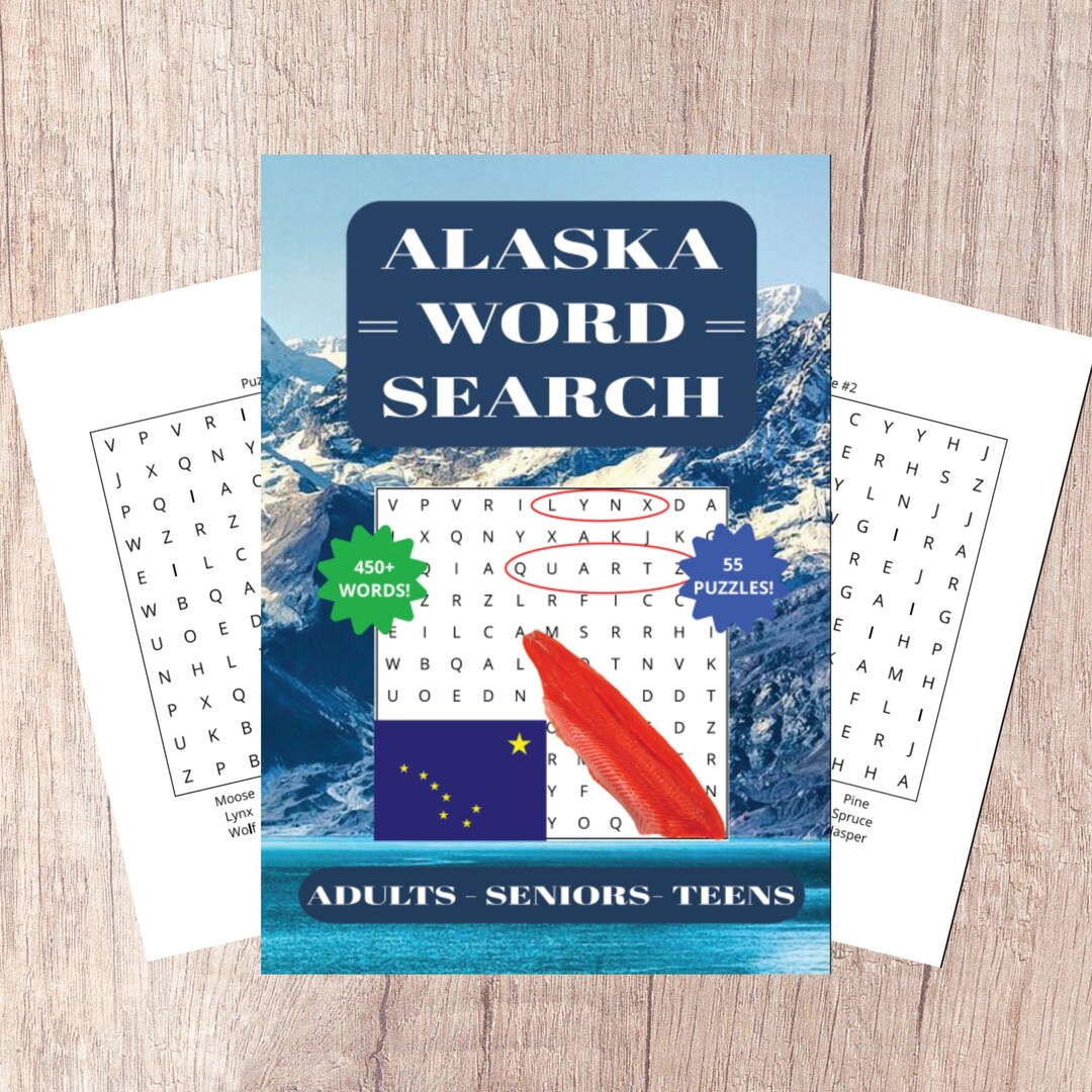 Alaska Word Search Printable – 55 Puzzles PDF – Adult & Kids Brain ...