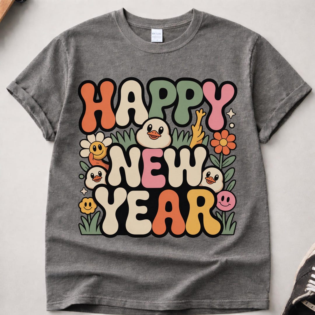 Happy New Year Kids Goose PNG, Cute Goose New Year Shirt Design, Kids ...