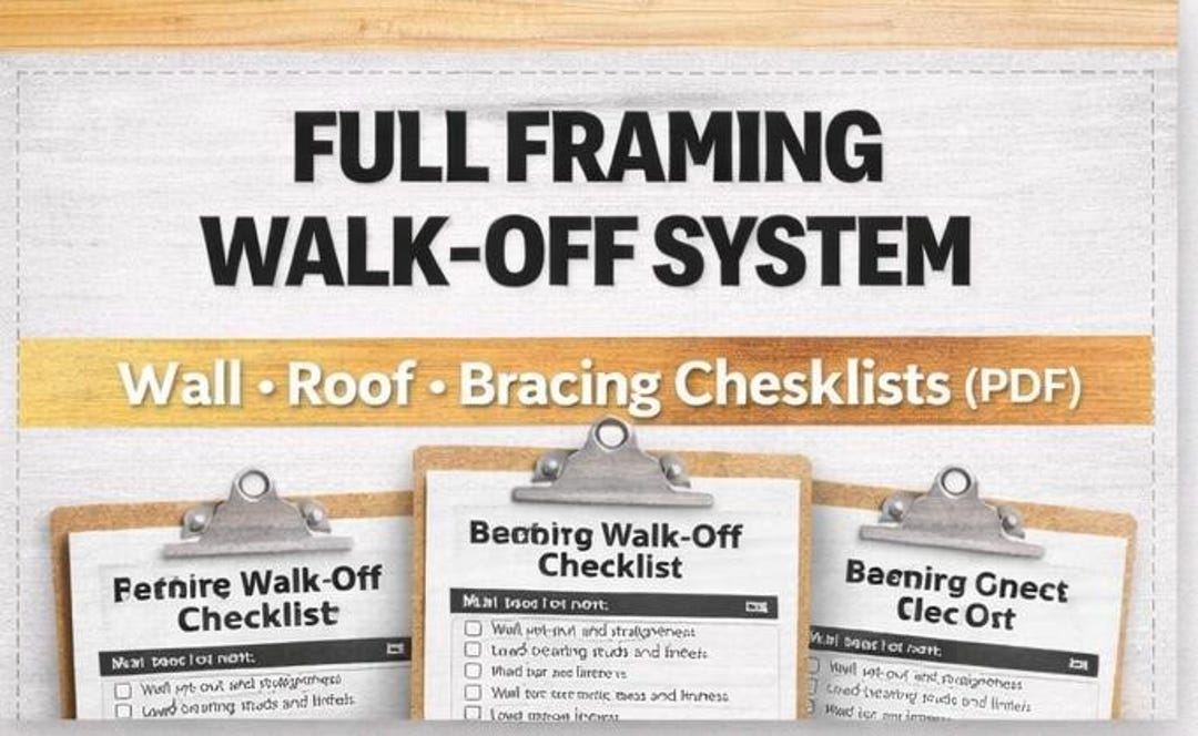Framing Walk-off Checklist Bundle for Carpenters | Wall, Roof & Bracing ...