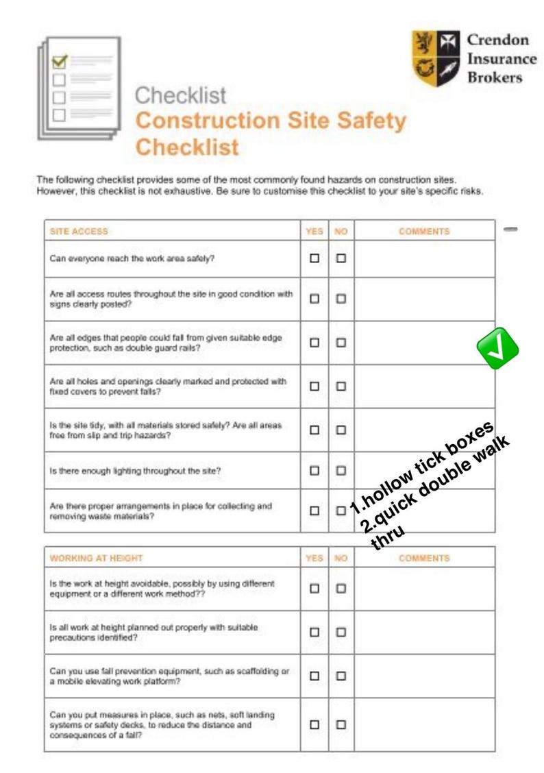 Roof Framing Walk-off Checklist | Builder Site Inspection PDF | Roof ...