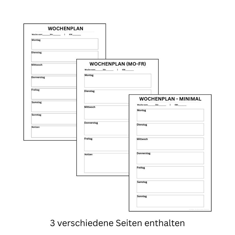 Weekly Planner A4 Portrait Format Printable – Minimalist Weekly Planner ...