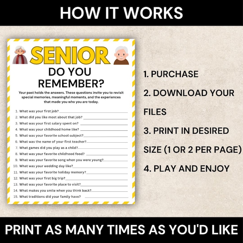 Senior Reminiscence Game, Do You Remember Game, Memory & Conversation ...