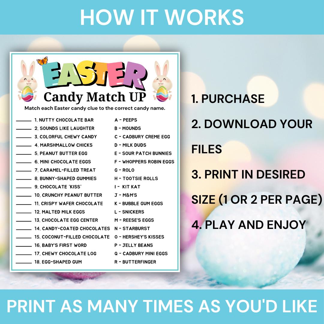 Easter Candy Match up Game Printable, Easter Candy Matching Game ...