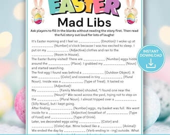 Easter Mad Libs Game, Funny Easter Story Fill in the Blank Activity for ...