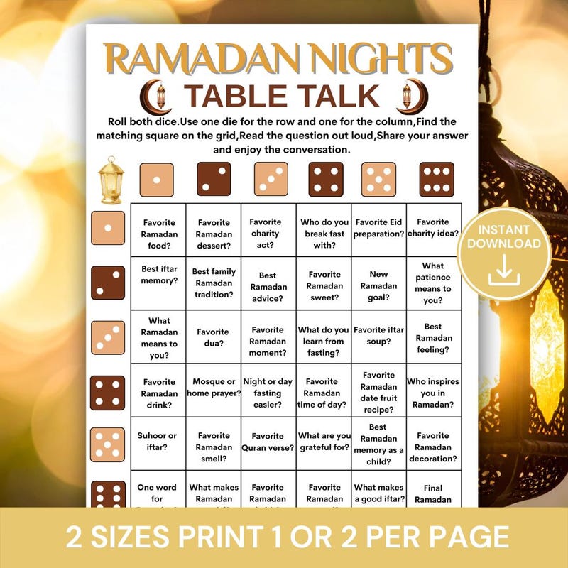 Ramadan Activities Table - Etsy