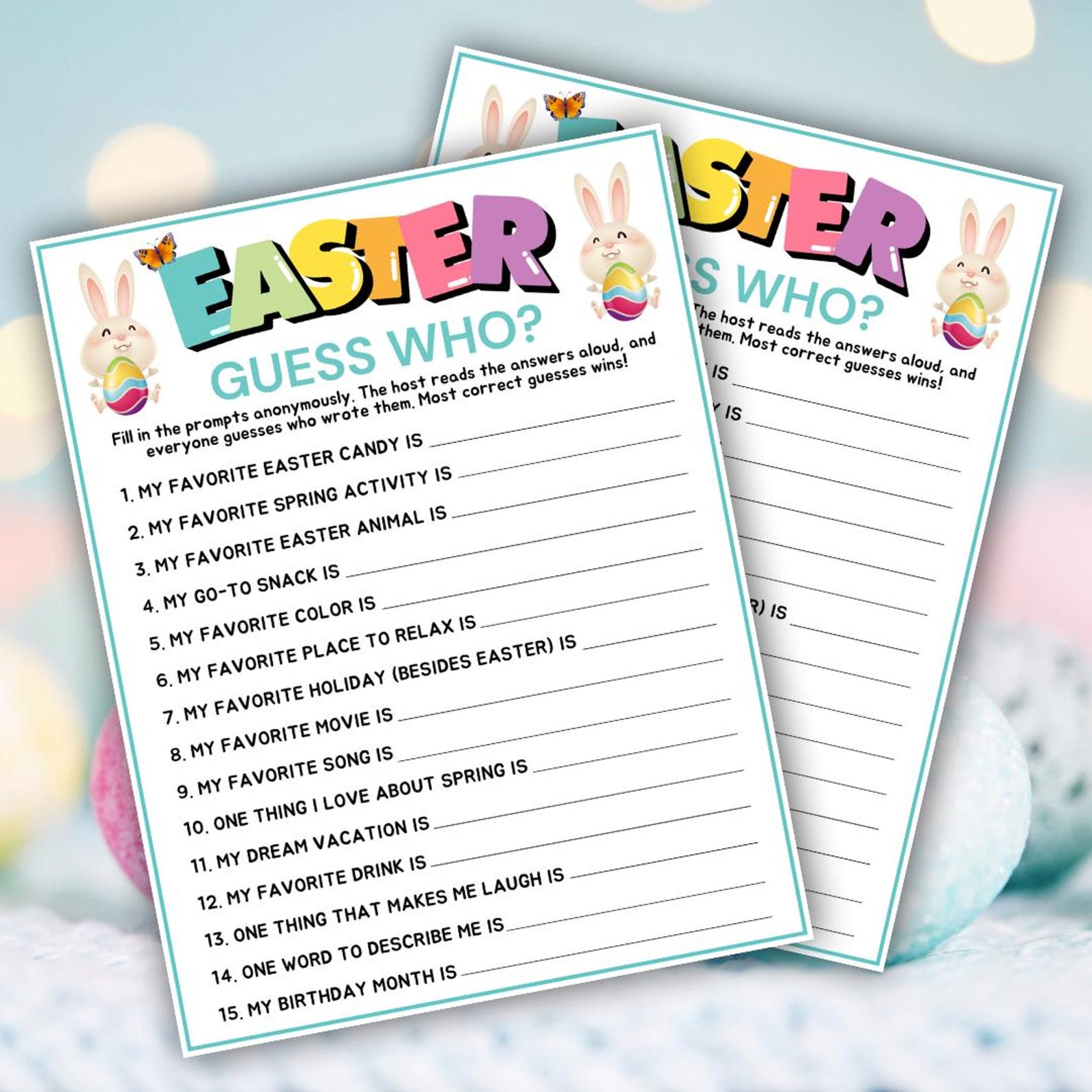 Easter Guess Who Game, Easter Party Game, Printable Easter Icebreaker ...