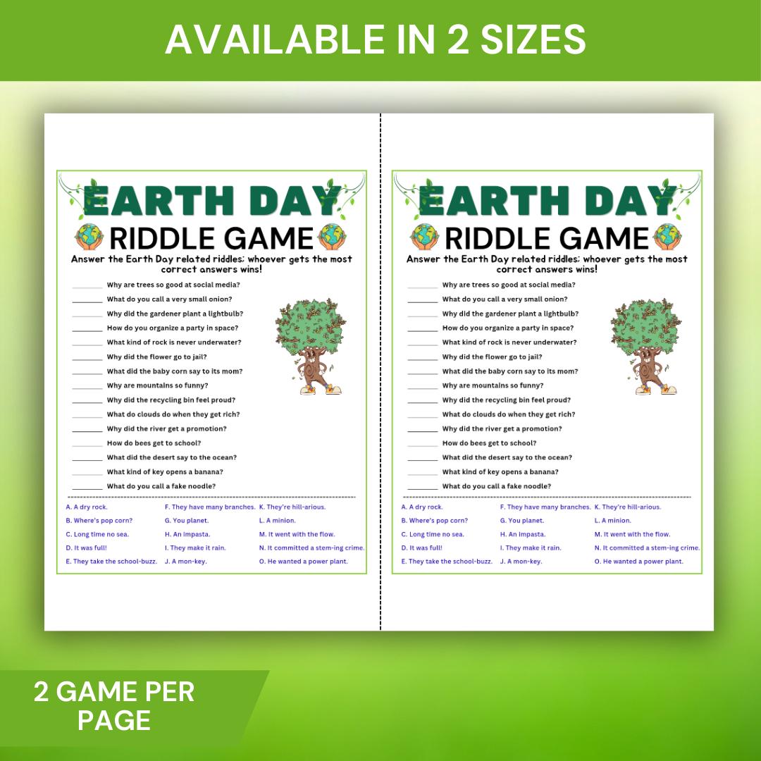Earth Day Riddle Game, Funny Earth Day Riddles for Kids Adults ...