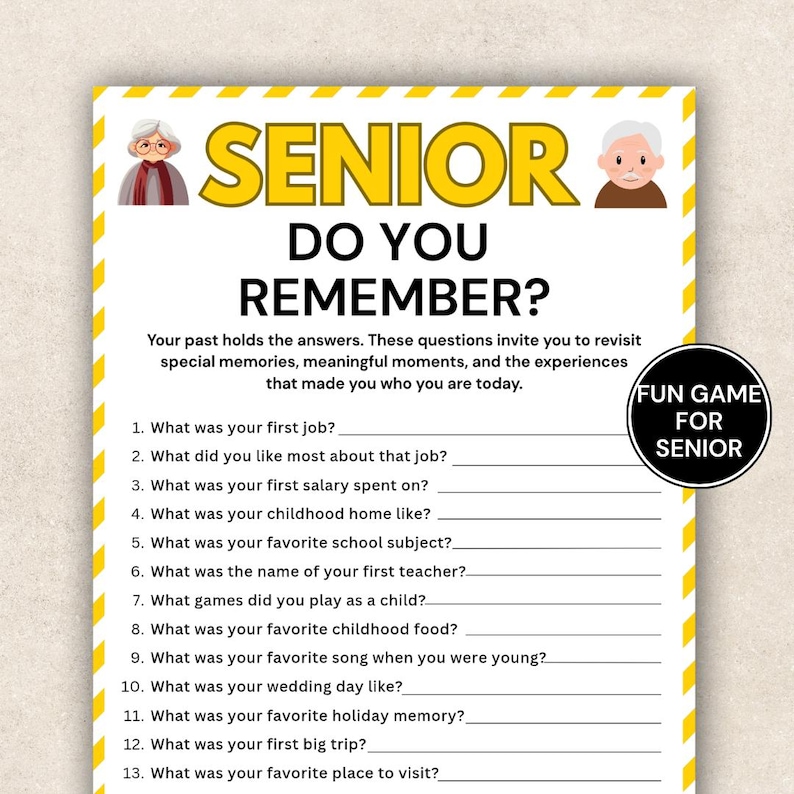 Senior Reminiscence Game, Do You Remember Game, Memory & Conversation ...