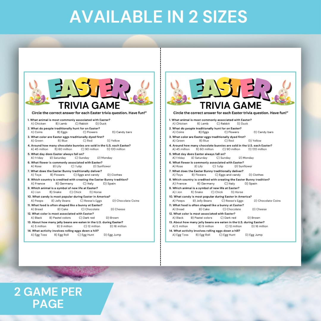 Easter Trivia Game Printable, Easter Trivia Quiz, Easter Party Games ...