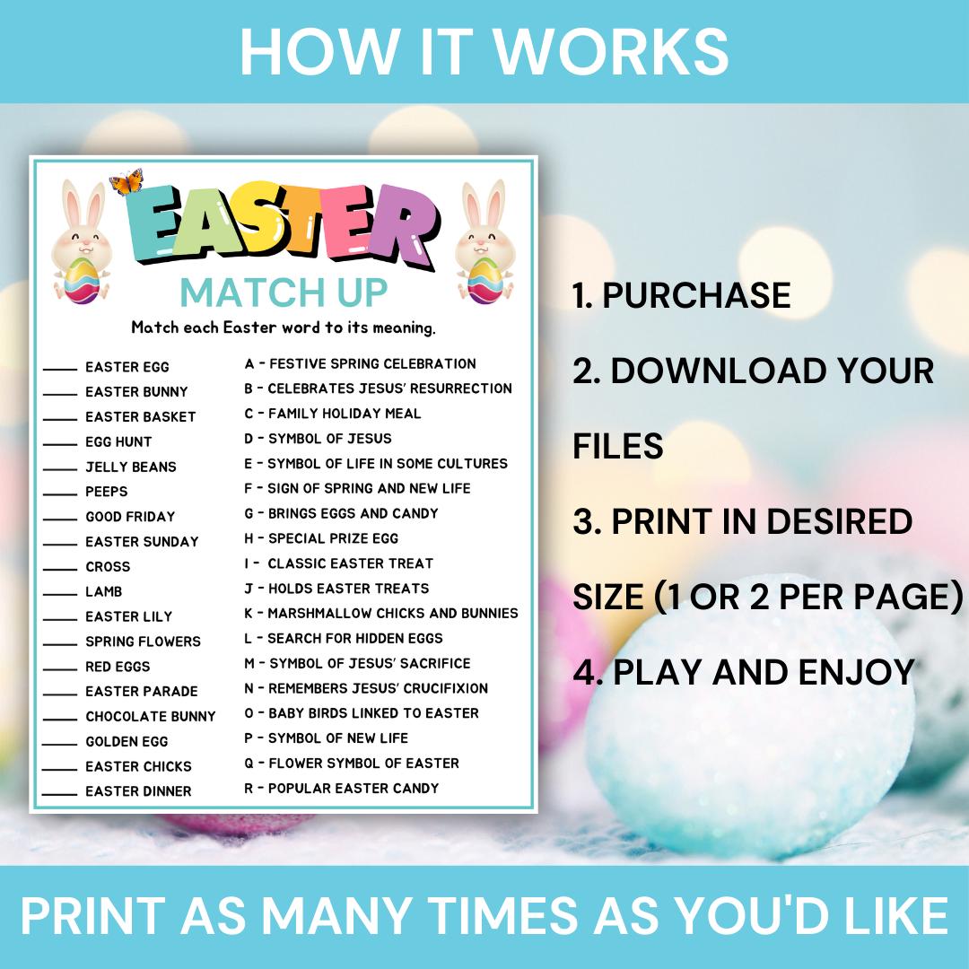 Easter Match up Game , Easter Matching Game, Easter Party Games for ...