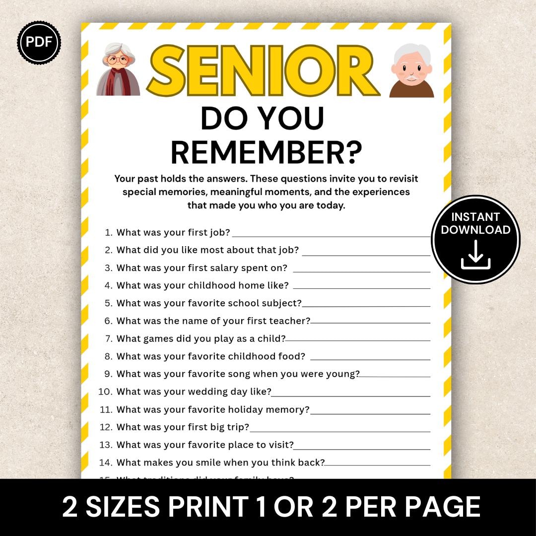 Senior Reminiscence Game, Do You Remember Game, Memory & Conversation ...