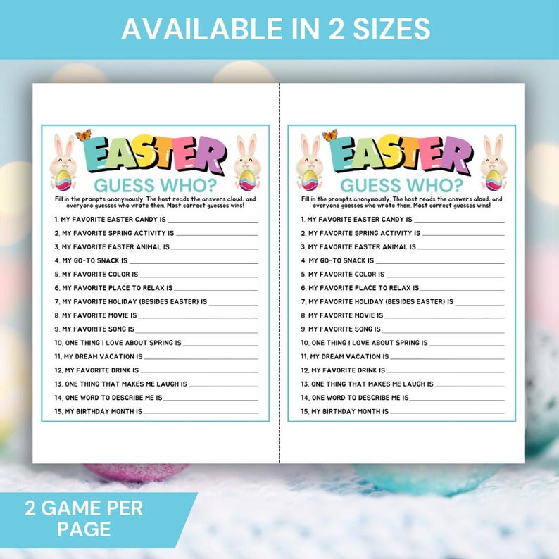 Easter Guess Who Game, Easter Party Game, Printable Easter Icebreaker ...
