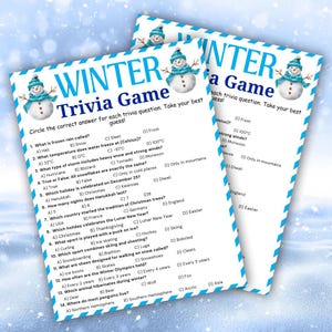 Winter Trivia Game, Winter Party Game, Cold Weather Trivia Quiz, Family ...