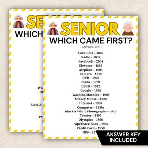 Senior Which Came First Game, Memory Trivia Game for Seniors, Nostalgia ...