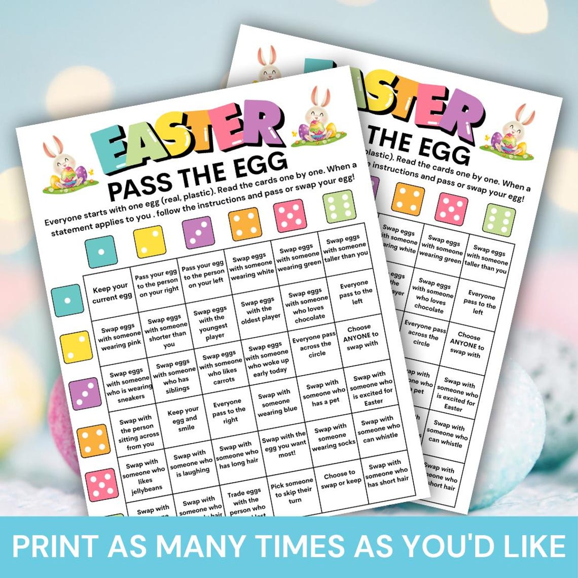 Easter Pass the Egg Game, Easter Left Right Dice Game, Fun Easter Party ...