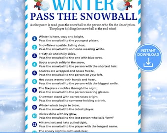 Winter Pass the Snowball Game, Winter Party Game, Fun Icebreaker ...