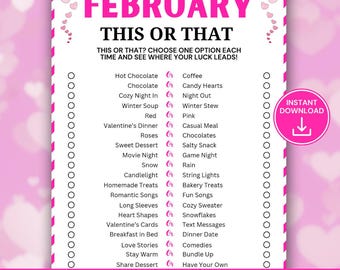 February This or That Game, Printable Winter Choice Party Game ...