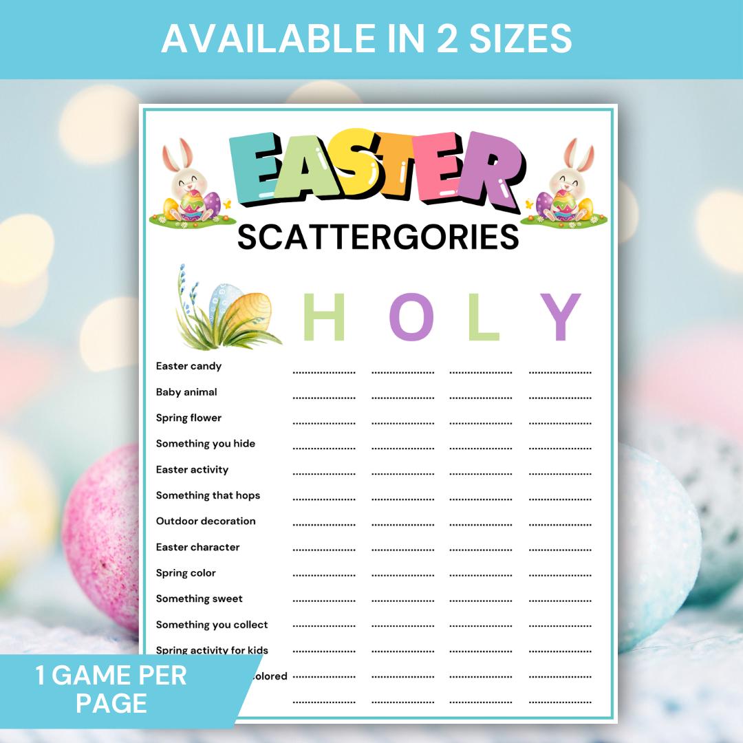 Easter Scattergories Printable Game, Easter Party Game, Easter Word ...