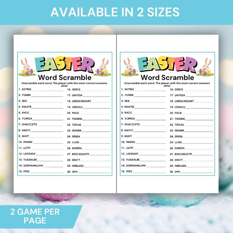 Easter Word Scramble Game, Fun Easter Word Puzzle for Kids & Adults ...