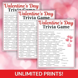 Valentine’s Day Trivia Game, Valentine Party Game, Love Trivia Quiz ...