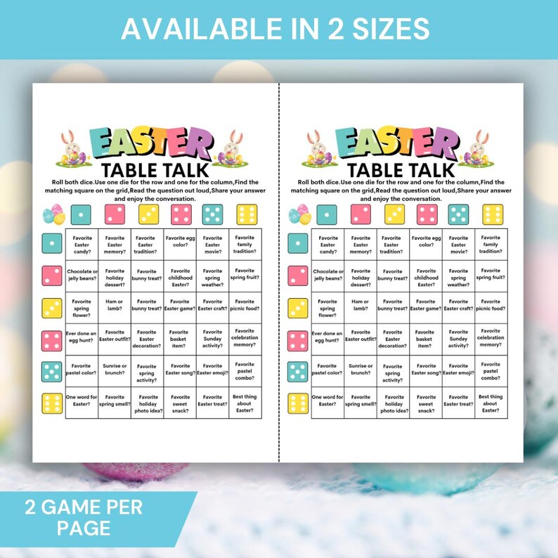 Easter Table Talk Game, Easter Dice Conversation Game, Family Easter ...