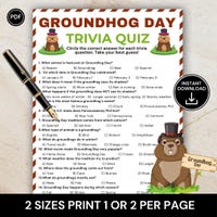 Groundhog Day Word Search, Printable Word Search, Groundhog Day Party ...