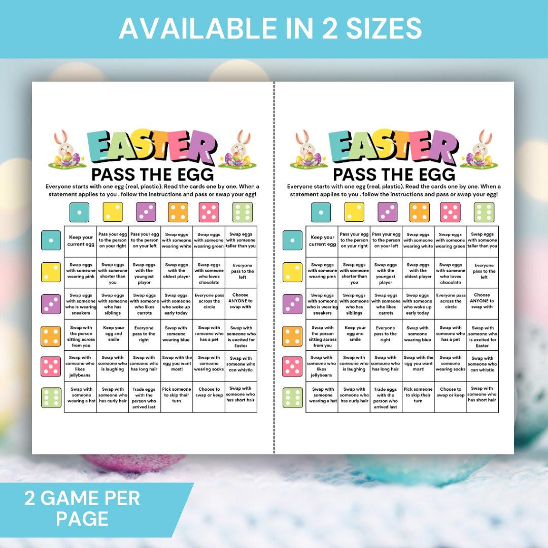 Easter Pass the Egg Game, Easter Left Right Dice Game, Fun Easter Party ...