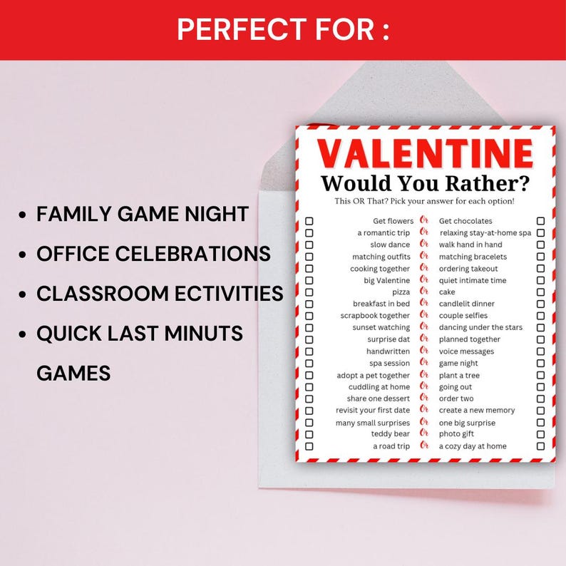 Valentine’s Day His or That Game, Valentine Party Game, Couples Choice ...