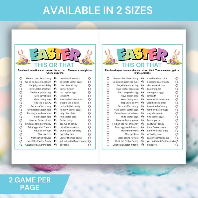Easter Photo Scavenger Hunt Game, Printable Easter Party Activity for ...