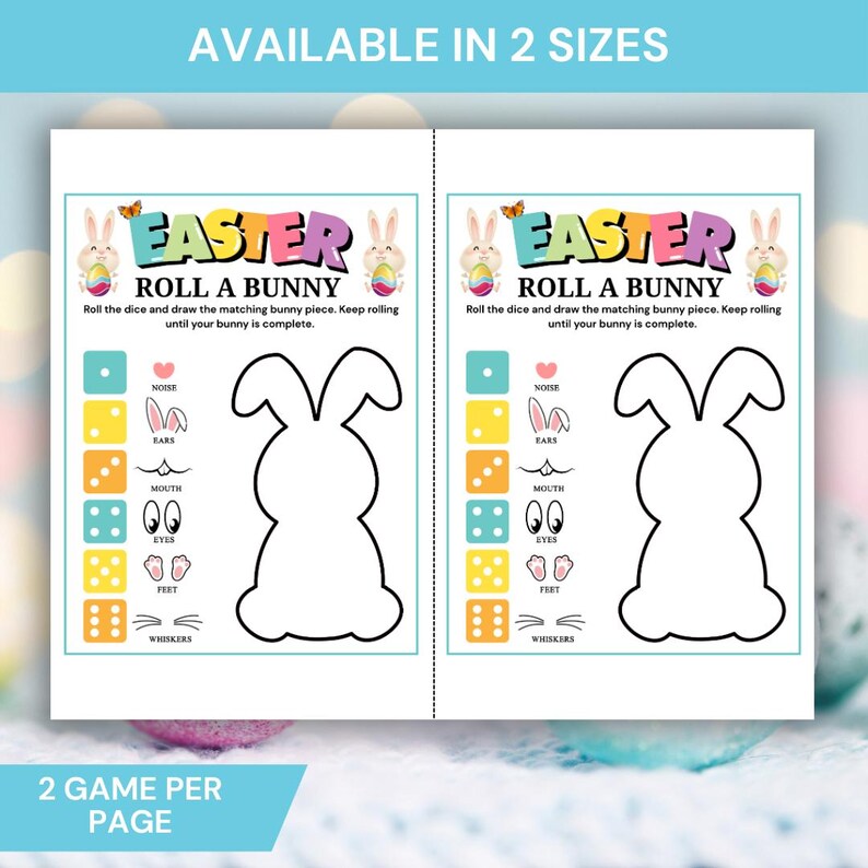 Roll the Easter Bunny Game, Fun Easter Dice Game for Kids & Adults ...