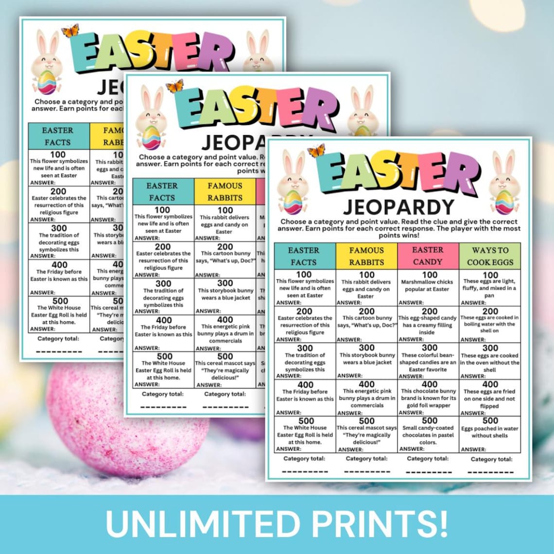 Easter Jeopardy Game, Easter Trivia Party Game for Kids, Easter ...
