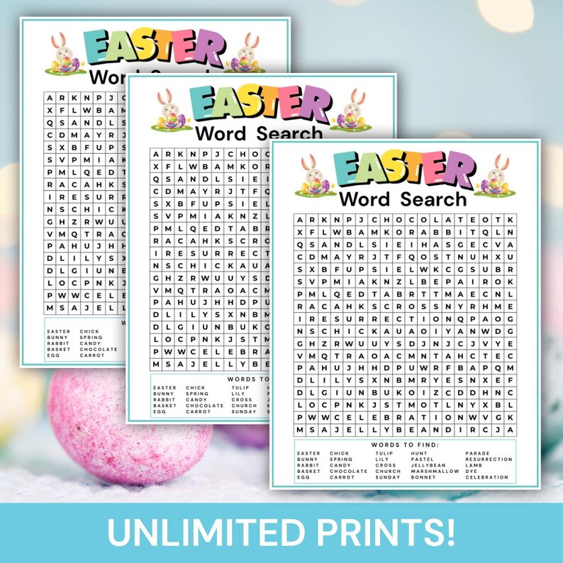 Easter Word Search Printable, Fun Easter Game for Kids & Adults, Easter ...
