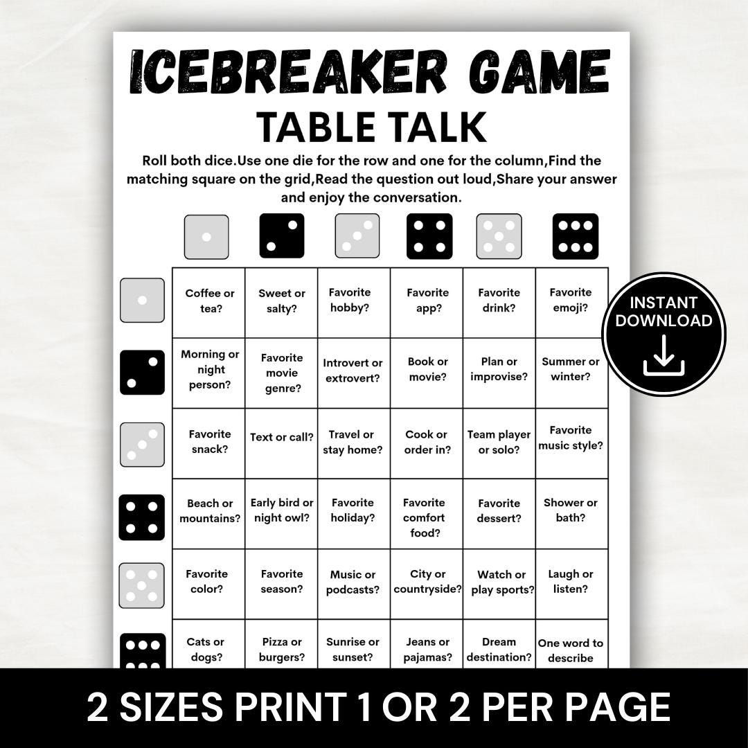 Dicebreaker Roll & Tell Game | Table Talk Dice | Conversation Starter ...